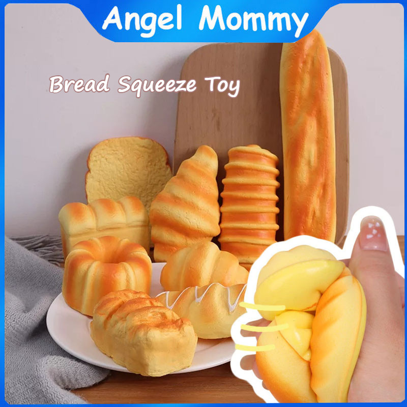 Squishy Bread Pretend Play Toy Stress Relief Toys Mini Food Toys Mainan ...