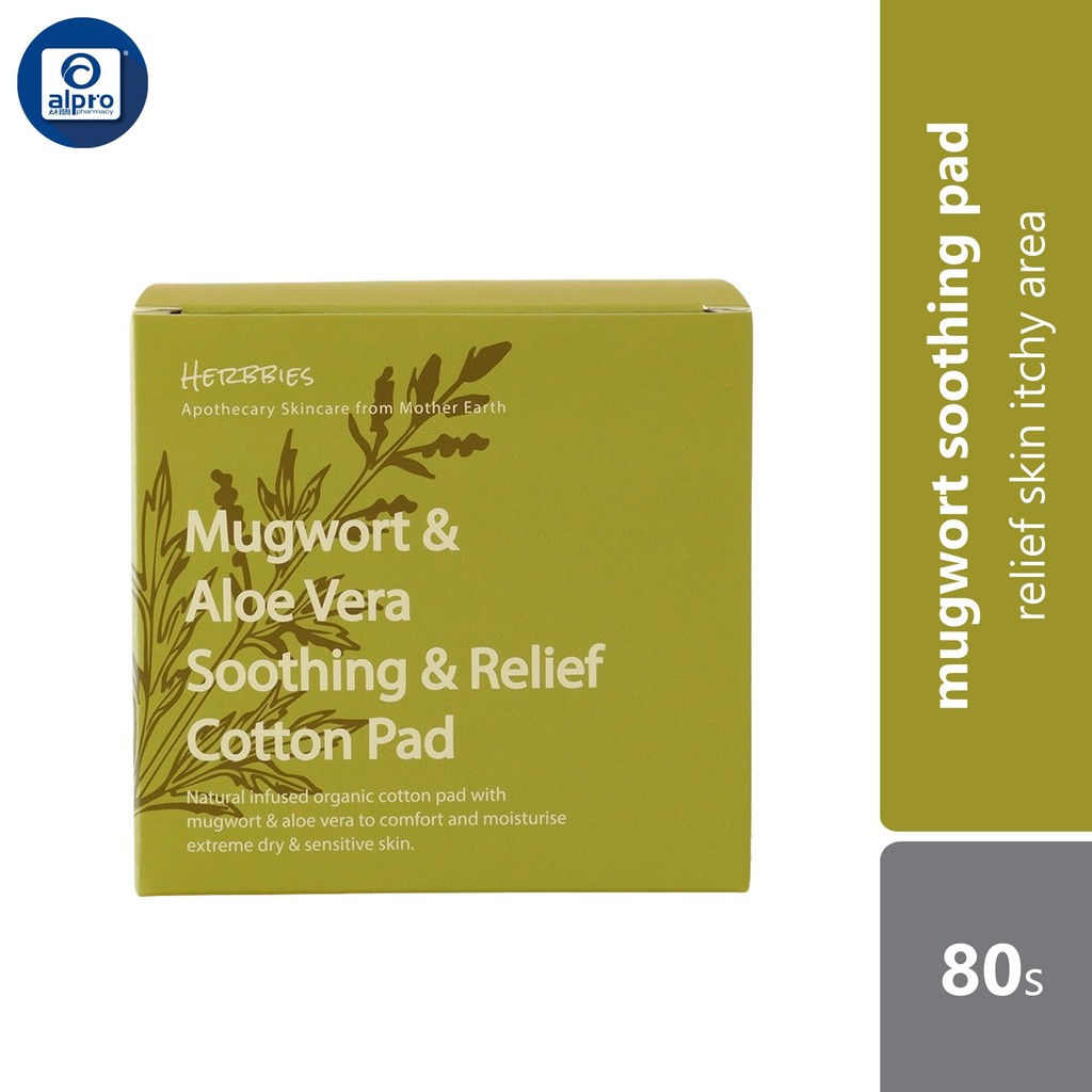 Herbbies Mugwort & Aloe Vera Itch Soothing Pad 80s | Relief Skin Itchy ...