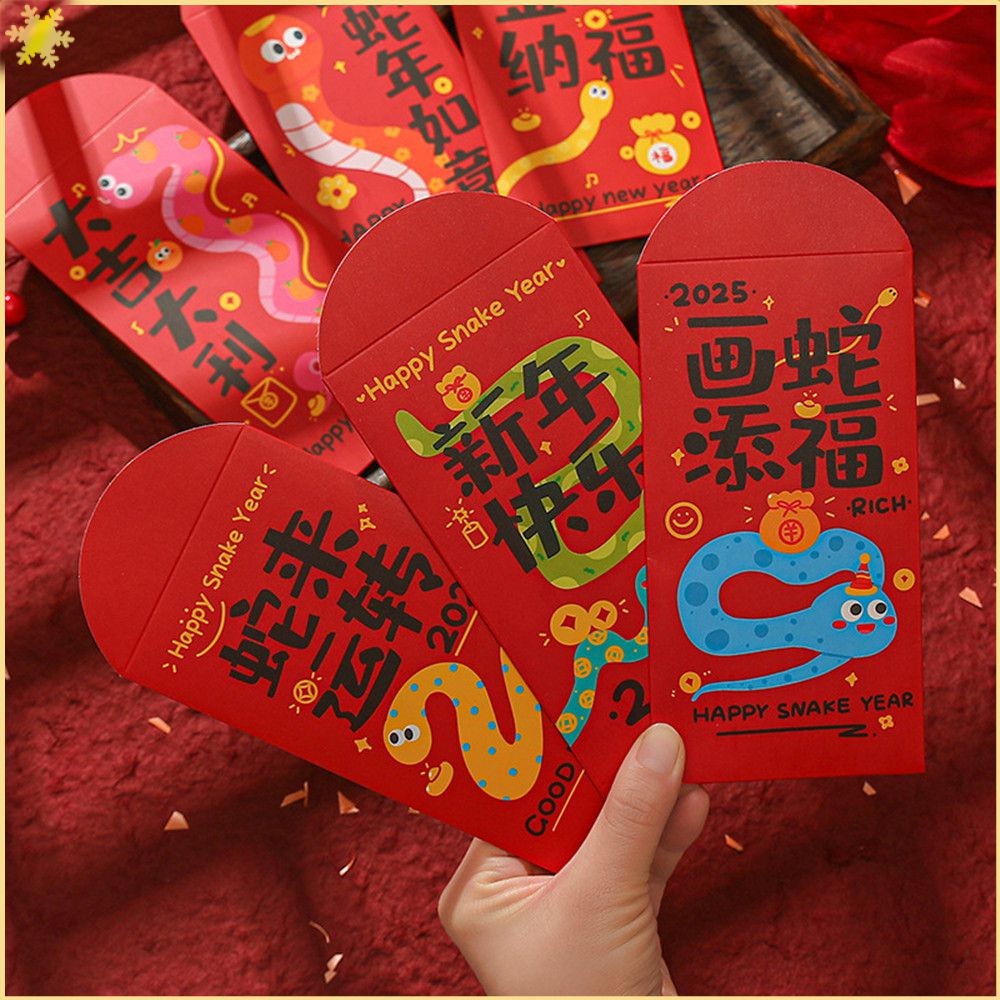 (10 Pieces/pack) 22025 New Year Red Envelope Chinese Style Zodiac Snake ...