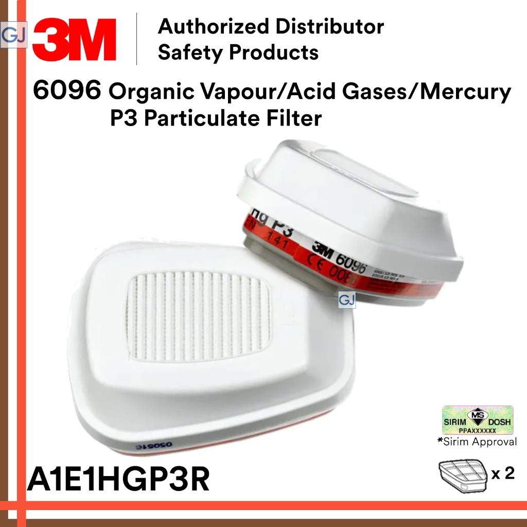 Mercury cartridge 3M 6096 PARTICULATE FILTER P3 SIRIM Organic Vapour ...
