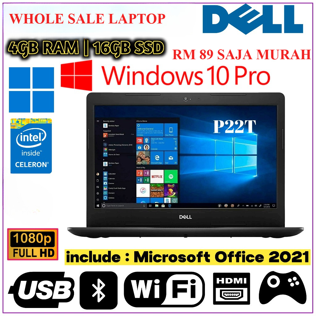 ULTRA DELL WINDOW 10 PRO LAPTOP || INTEL CELERON 2GB RAM 16GB SSD 11.6 ...