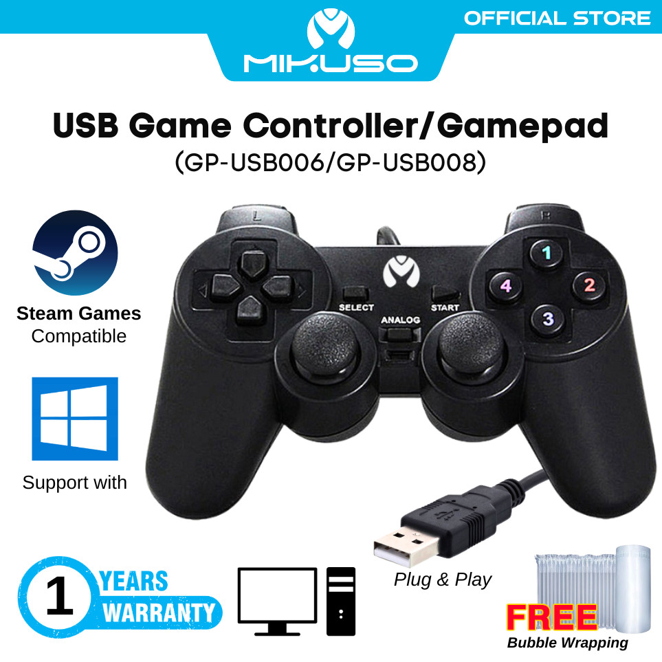 MIKUSO GP-USB008 USB Analog Gamepad Joystick Single Dual | Pengawal ...