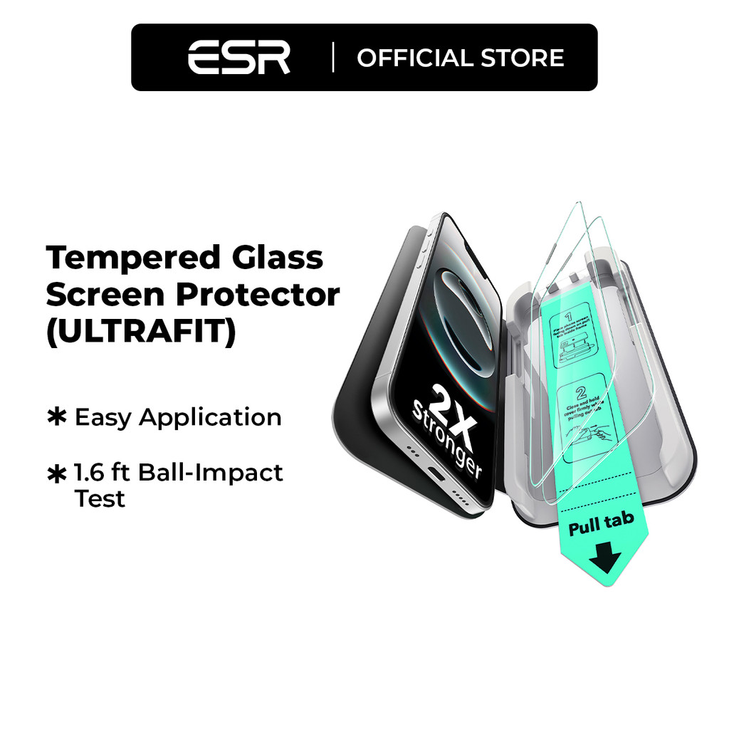 ESR UltraFit Classic Screen Protector, Compatible with iPhone 16e/14/13 ...