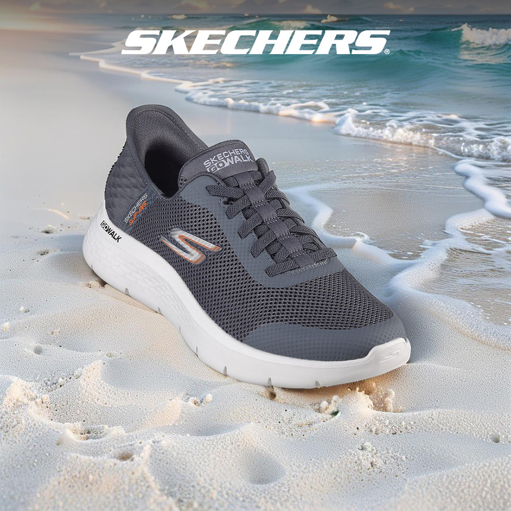 Skechers Men Slip-ins GOwalk Flex Hands Up Walking Shoes - 216324-GRY ...