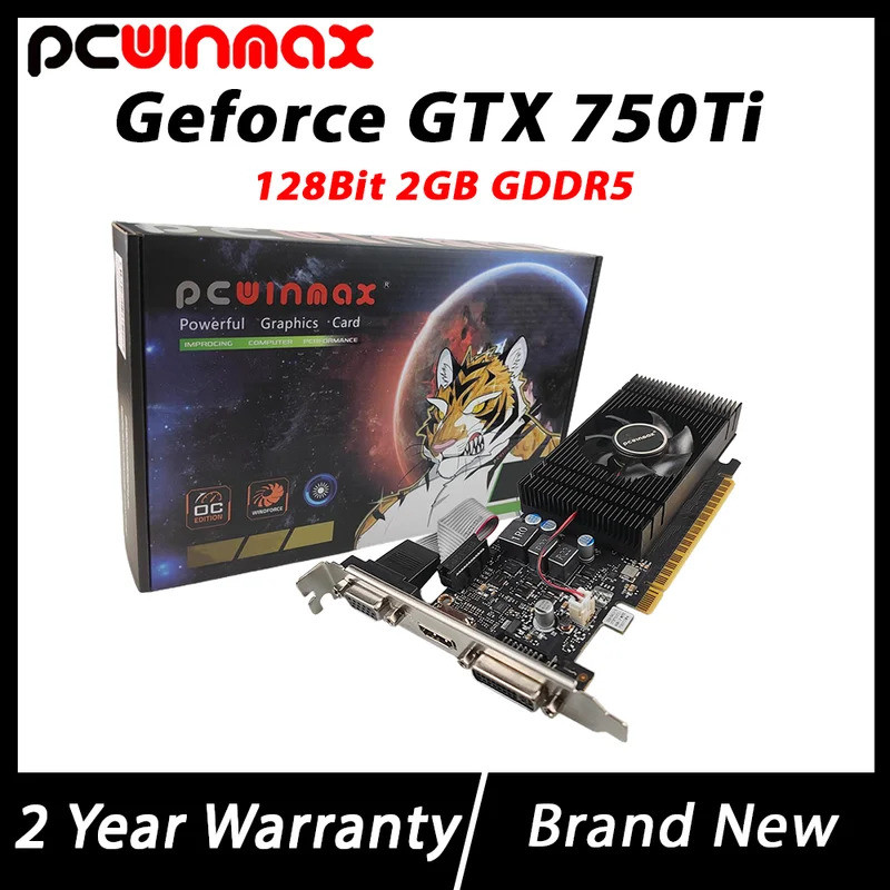 PCWINMAX New Geforce GTX 750 Ti Low Profile VGA Graphics Card 2GB GDDR5 128Bit GTX 750Ti Video ...