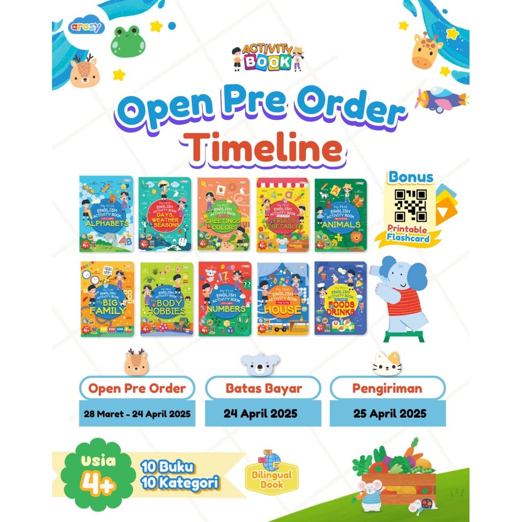 My First English Activity Book (Gets 10 Books) Worksheet PAUD TK ...
