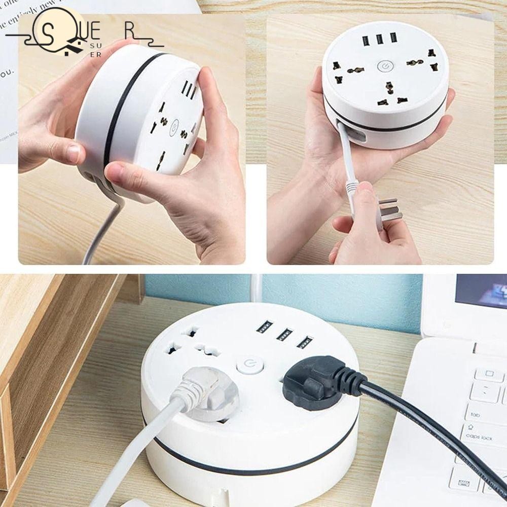 SUEREN Power Strip Plug, ABS LED Light Universal Power Strip, Portable ...