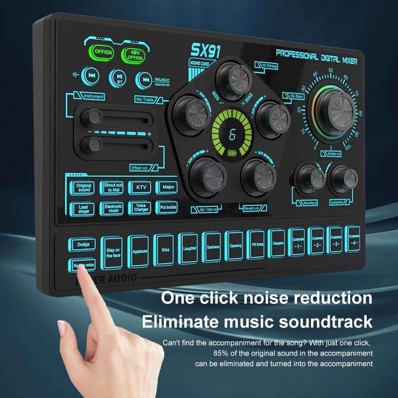 Sound Card Podcast Microphone Sound Card Microphone Sound Mixer live ...