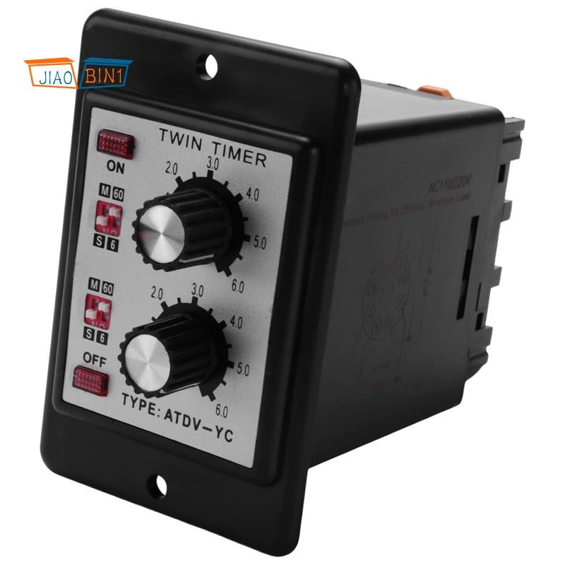 On Off Twin Timer Relay Knob Control Time Switch ATDV- 6S-60M Relay ...