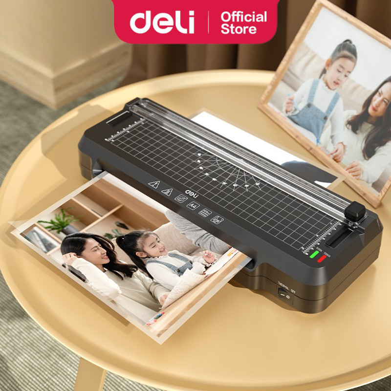 Deli A4 Laminating Machine 300mm/min Laminator Auto Film Feed Cut ...
