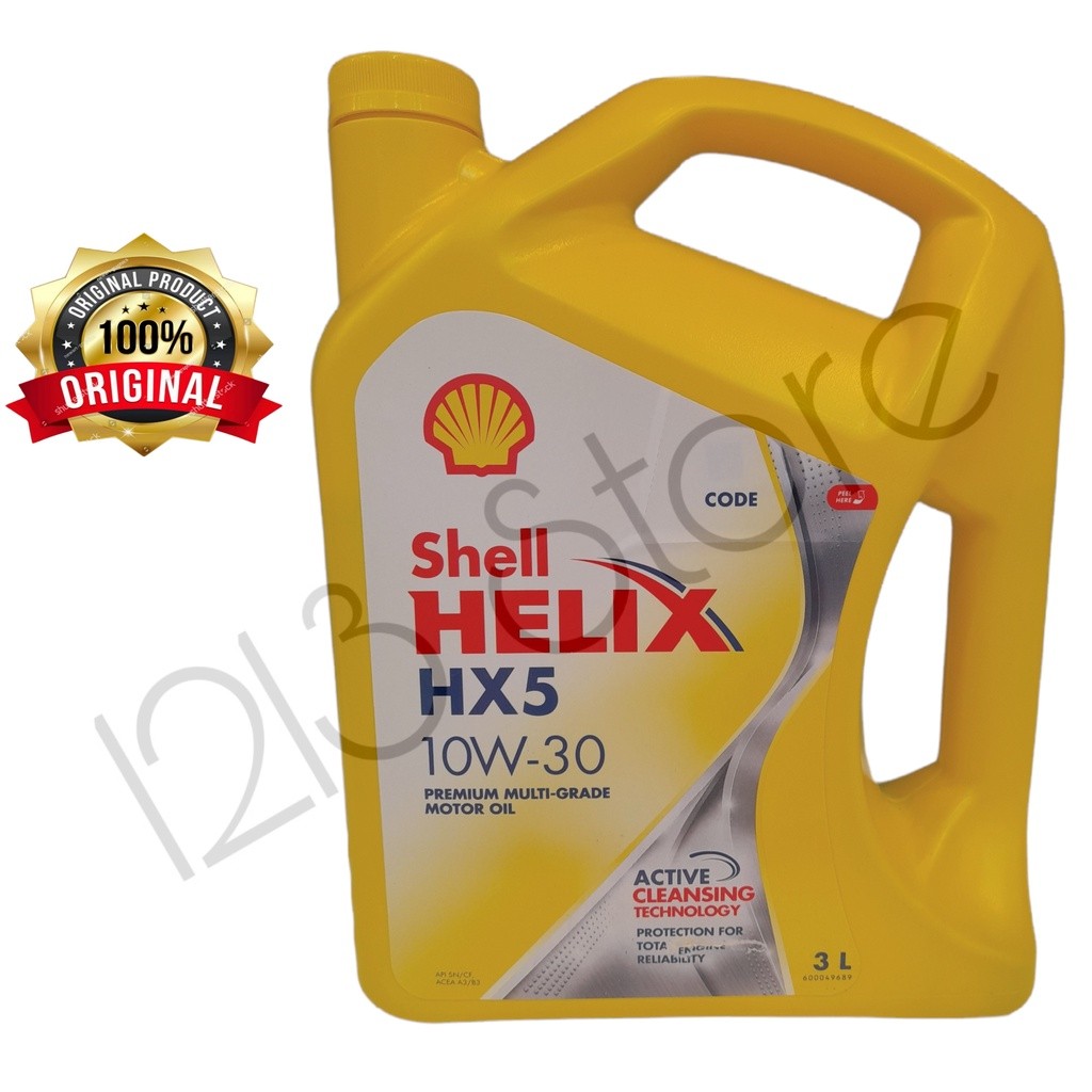 MINYAK HITAM SHELL HELIX HX5 10W-30 3L ORIGINAL THAILAND ENGINE OIL ...