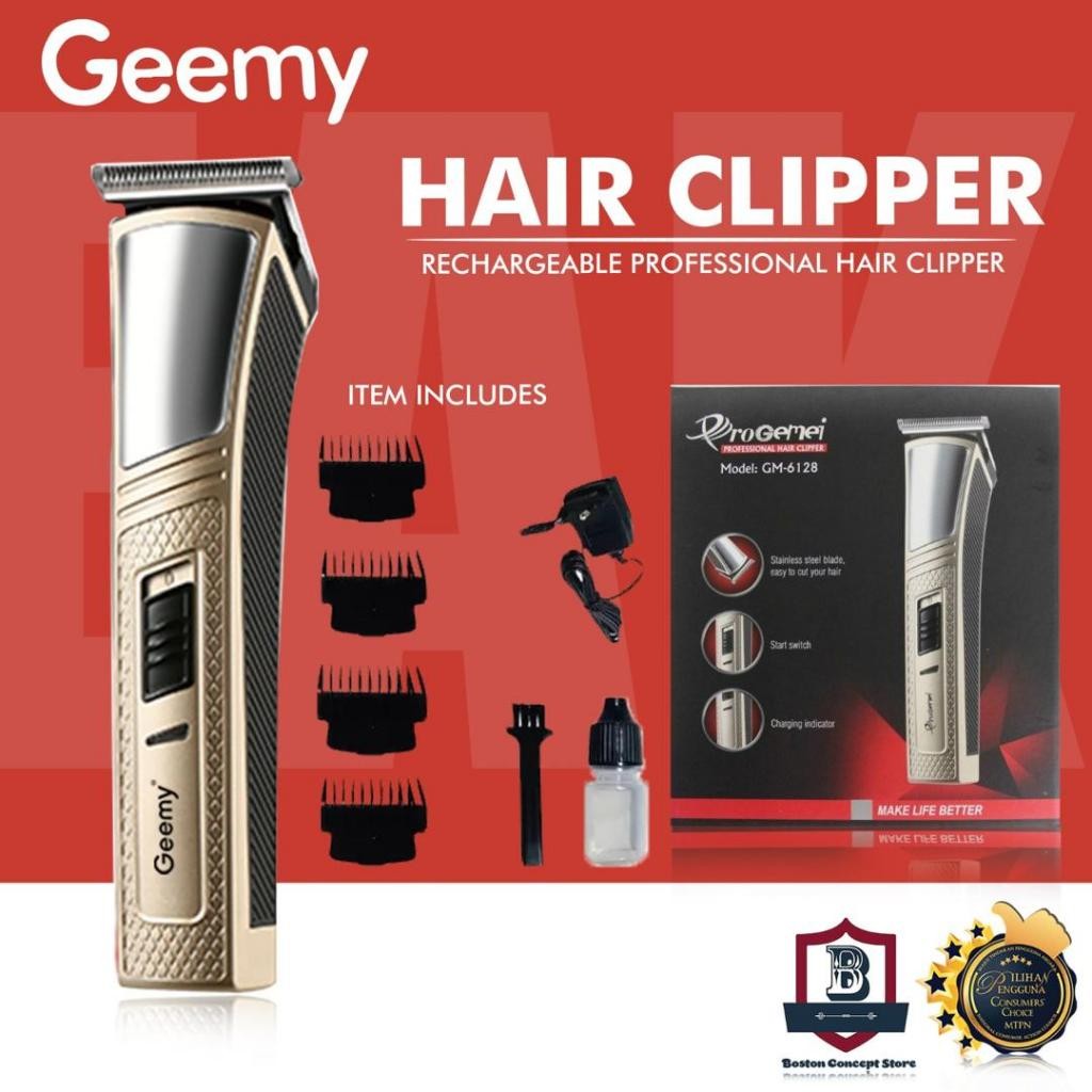 Geemy GM-6128 Wireless Rechargeable Professional Hair Clipper Mesin ...
