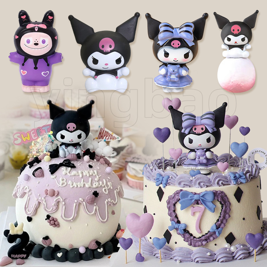 Kuromi Cake Topper Anime Action Figure Party Happy Birthday Kuromi Cake ...