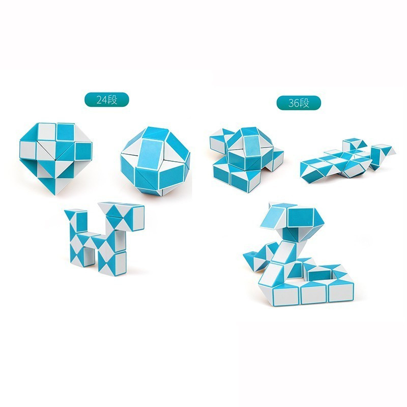 QiYi Magic Snake 24/36/48/60/72 Blocks Variety Magic Ruler Cube Puzzle ...