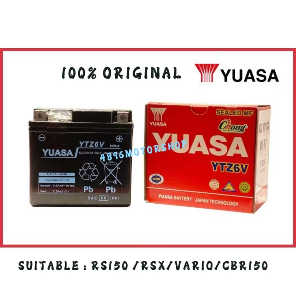 100% ORIGINAL YUASA YTZ6 HONDA RS150 RS150R RSX CBR150 VARIO150 BATTERY ...