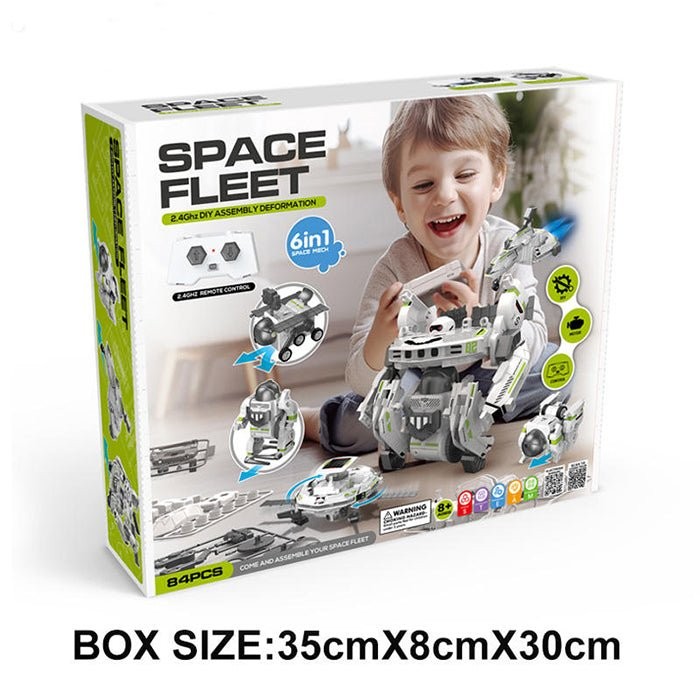 STEM educational DIY spaceship building blocks 6-in-1 smart remote ...