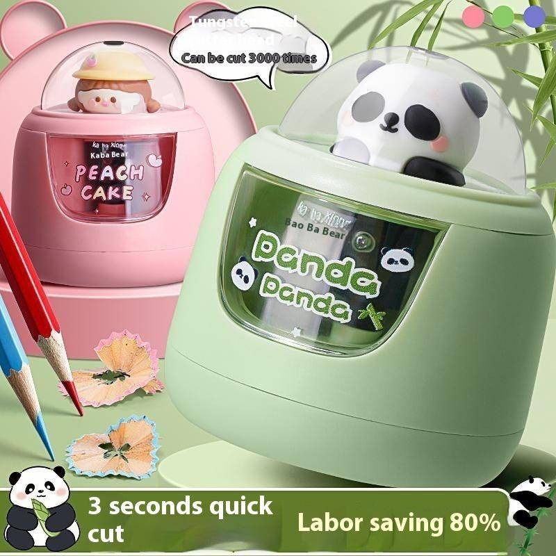 Children Electric Pencil Sharpener Durable Panda Automatic Pencil ...