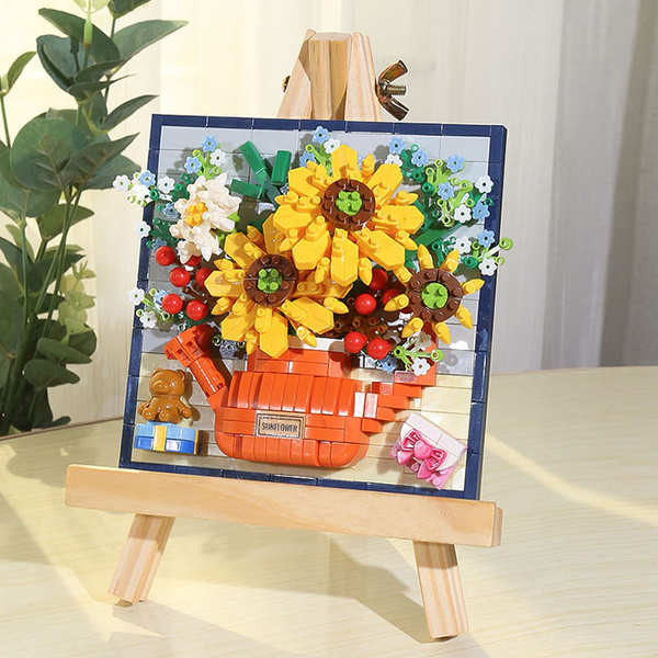 flower lego flower bouquet lego flower Blok bangunan Cina, mawar ...