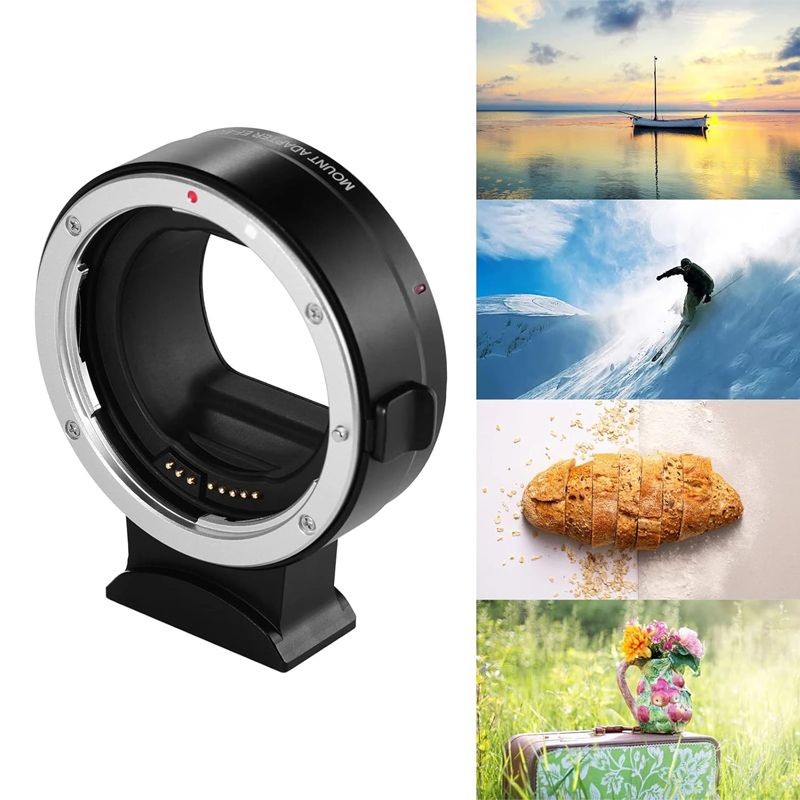 Andoer EF-EOSR Auto Focus Camera Lens Adapter Ring IS Image Stabilization Electronic Aperture ...