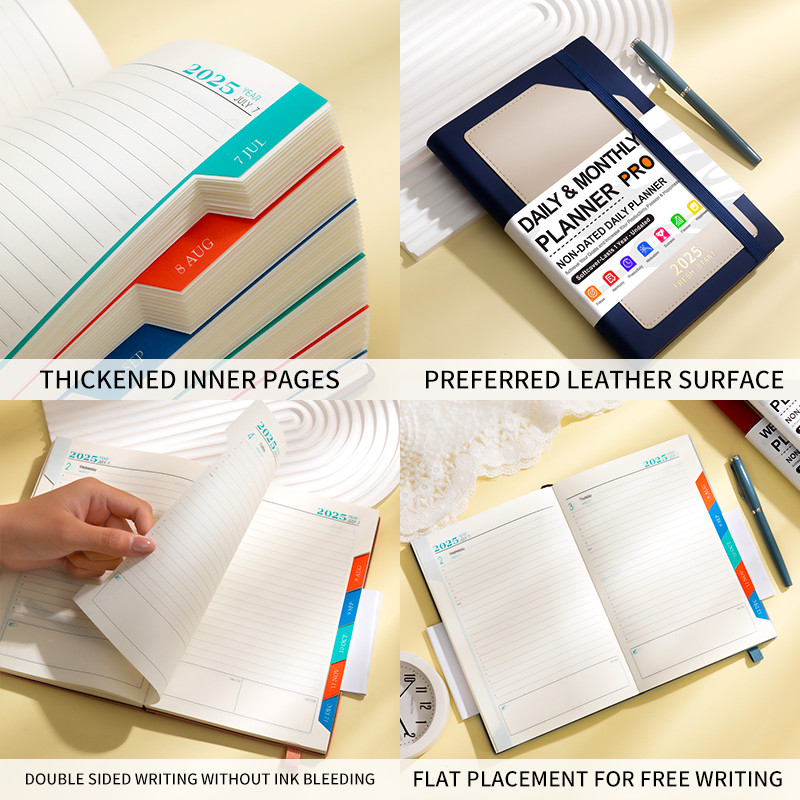 2025 Weekly Monthly Daily Planner Notebook A5 400 Pages One Year ...