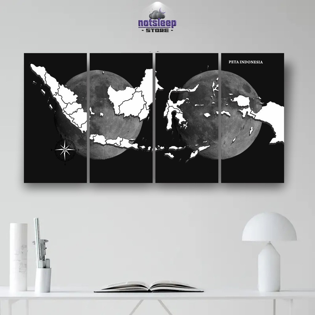 KAYU HIASAN DINDING 1 Set of Indonesian Map Room Wall Decoration ...