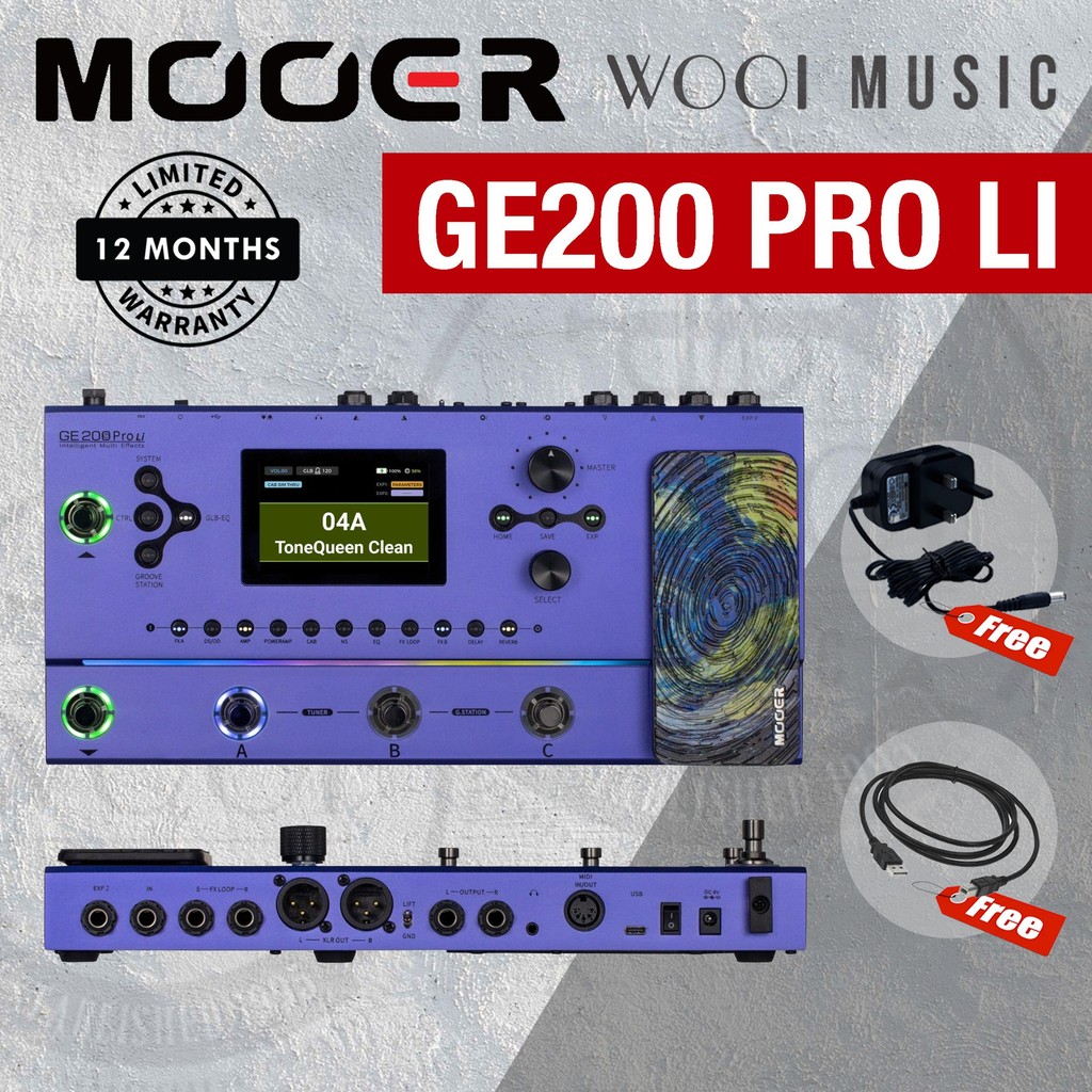 Mooer GE200 PRO Li Intelligent Guitar Amp Modelling and Multi Effects ...