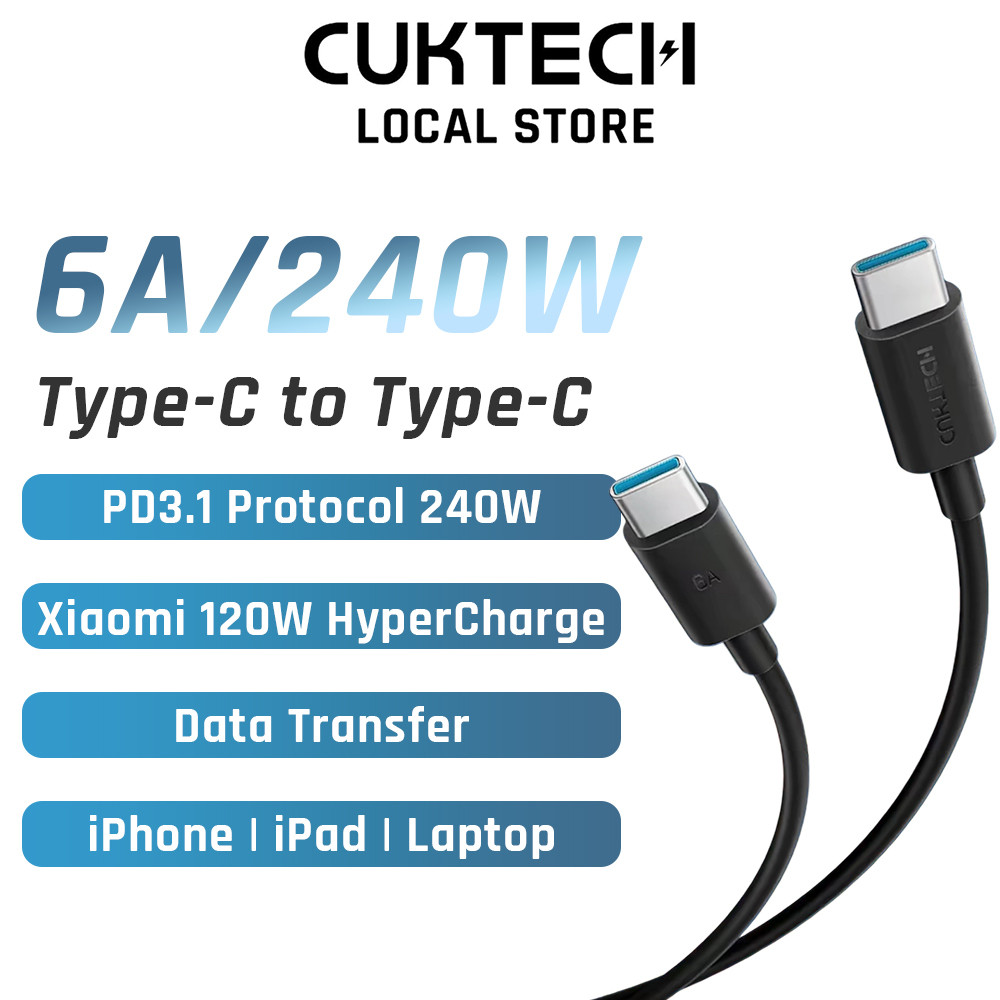 CUKTECH 6A Type-c to Type-c cable support 240W Xiaomi iPhone Samsung ...