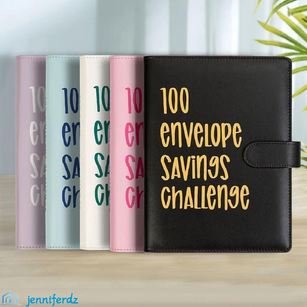 JENNIFERDZ 100 Envelope Challenge Binder, With Cash Envelopes PU ...