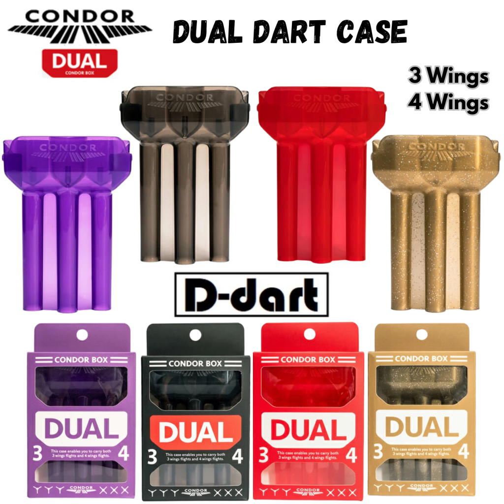 CONDOR DART FLIGHT CASE - BOX DUAL DARTS CASE 3 WINGS/4 WINGS DART BAG / WALLET (BEKAS ARROW ...