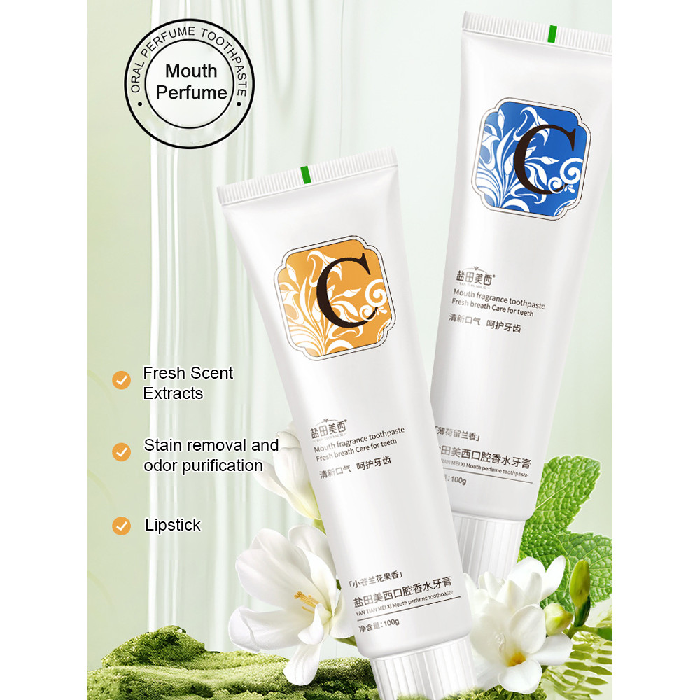 Fresh breath Toothpaste oral care agent Reduction of plaque Cleaning ...