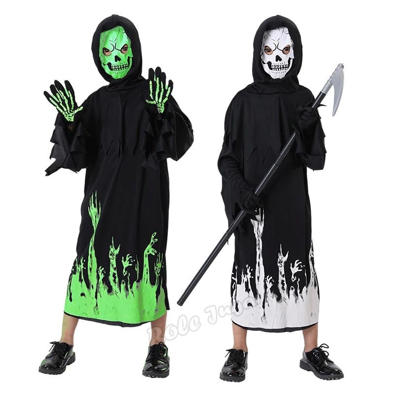 Halloween Horror Skeleton Ghost Death Costume Sickle Ghost Dark ...