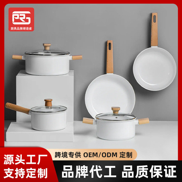 set kuali non stick kuali non stick Kuali tidak melekat batu Maifan ...