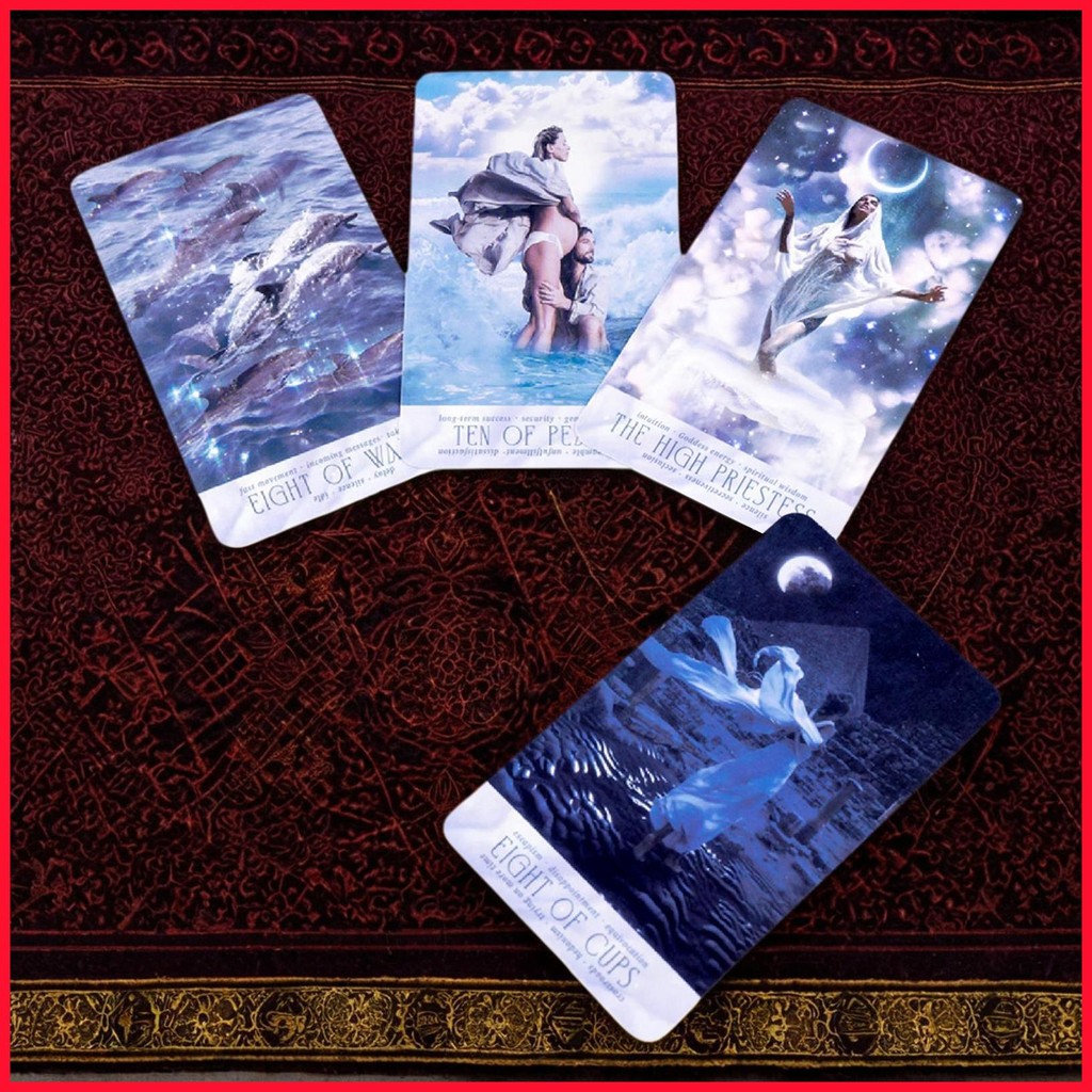 Desk Tarot Cards 78-Card Portable Full-English Version Oracle Deck ...