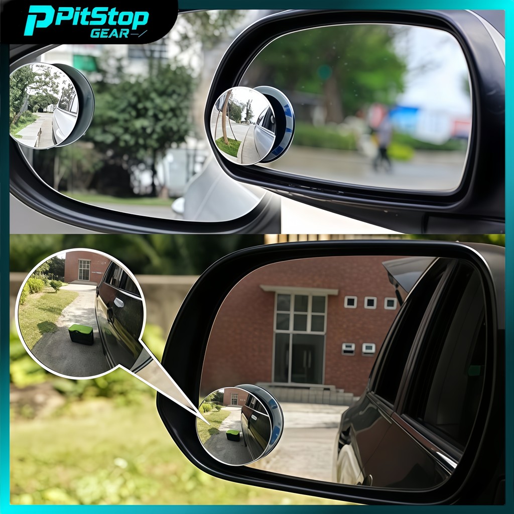 2PCS 360° Rotatable Blind Spot Mirrors Enhances Car Rearview Visibility ...