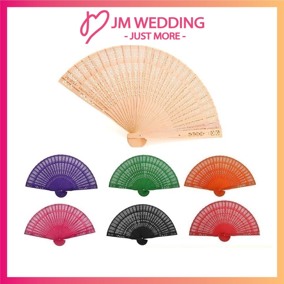 Sandalwood Hand Fan Kipas Tangan Kayu Cendana Murah-Garden Dye Wedding ...