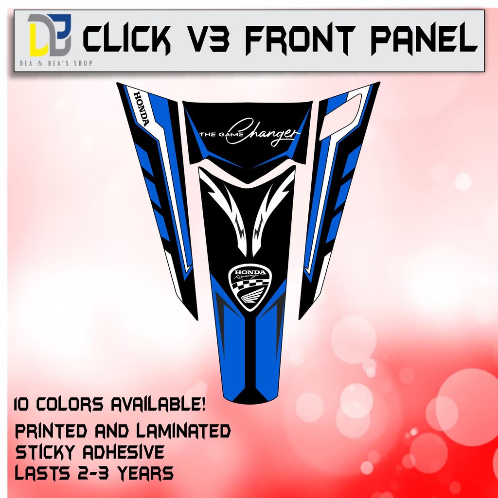 Honda Click v3 v4 version 3 version 4 front panel water proof vinyl ...