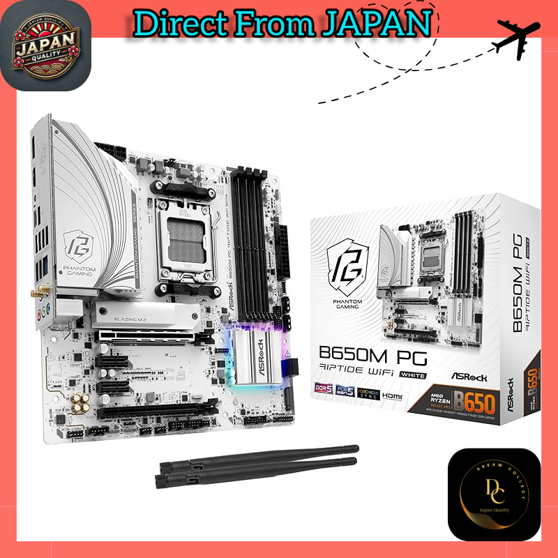 ASRock Motherboard B650M PG Riptide WiFi White Compatible with AMD ...