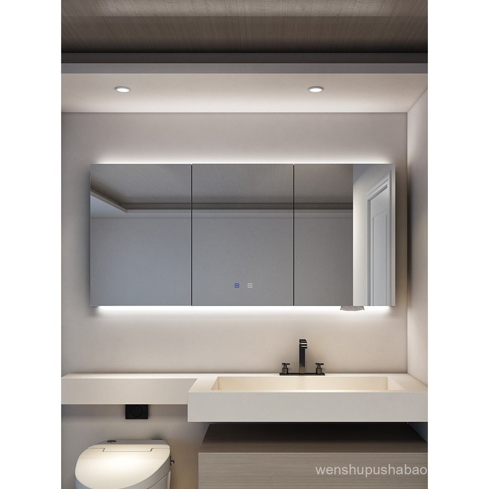 Bathroom Smart Mirror Cabinet Separately Customized Space Aluminum ...