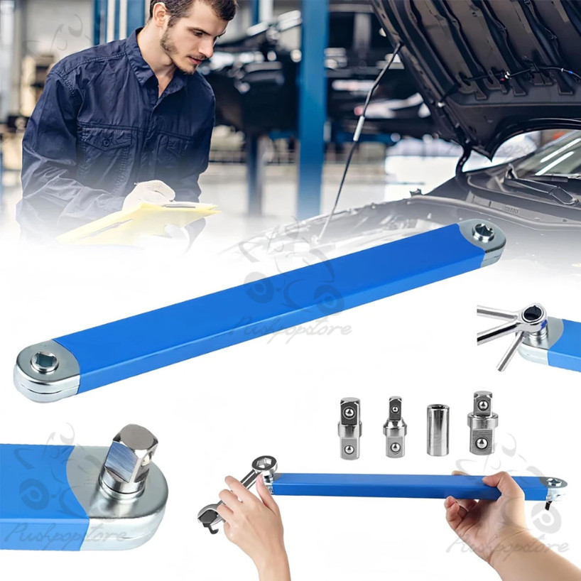 🔥2 Set🔥Offset Extension Wrench Tight Extension Spanner 1/4 Inch 3/8 ...