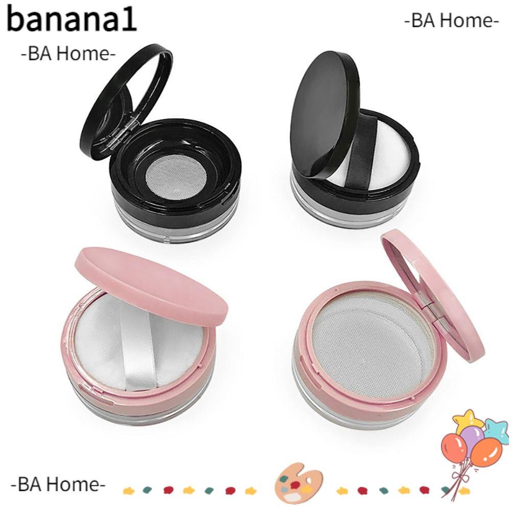 BA Loose Powder Box Grid Design Reusable Empty Mirror With Puff Compact ...