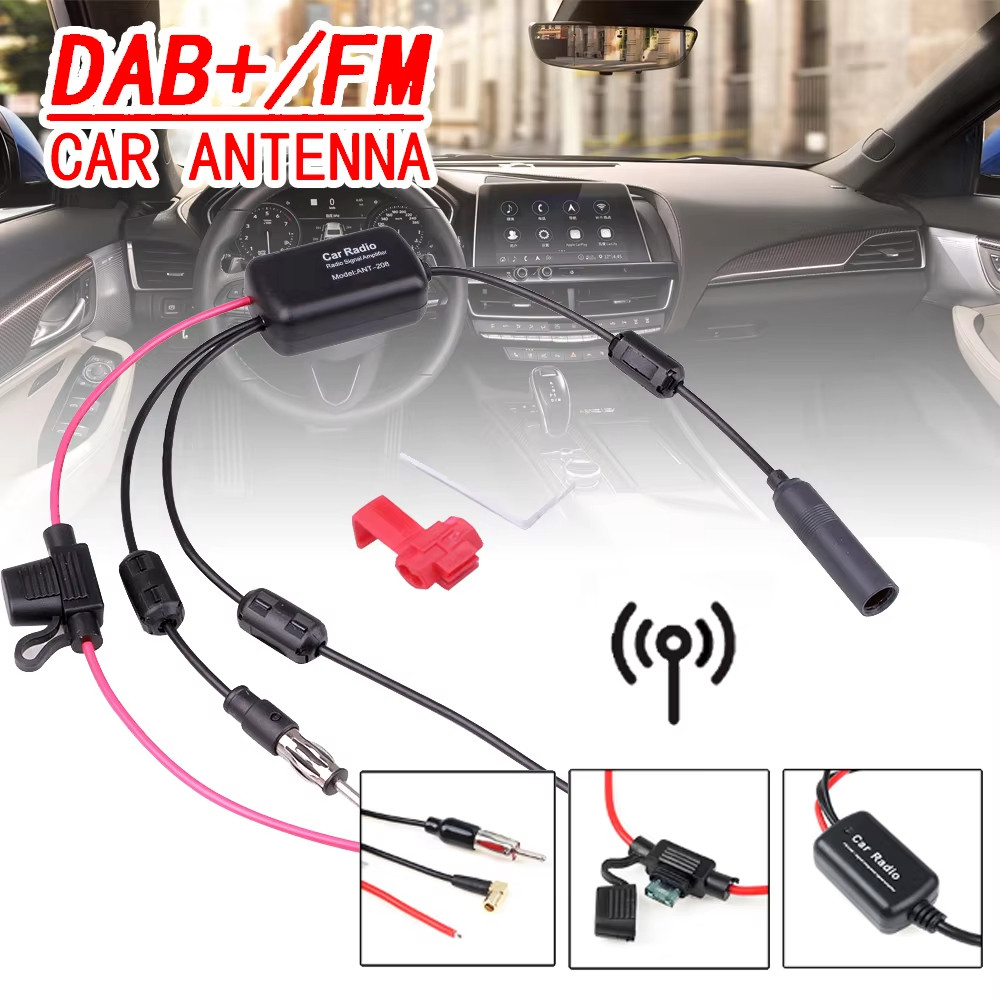 3-IN-1 Universal DAB Car Stereo Antenna Aerial Splitter Cable Adapter ...