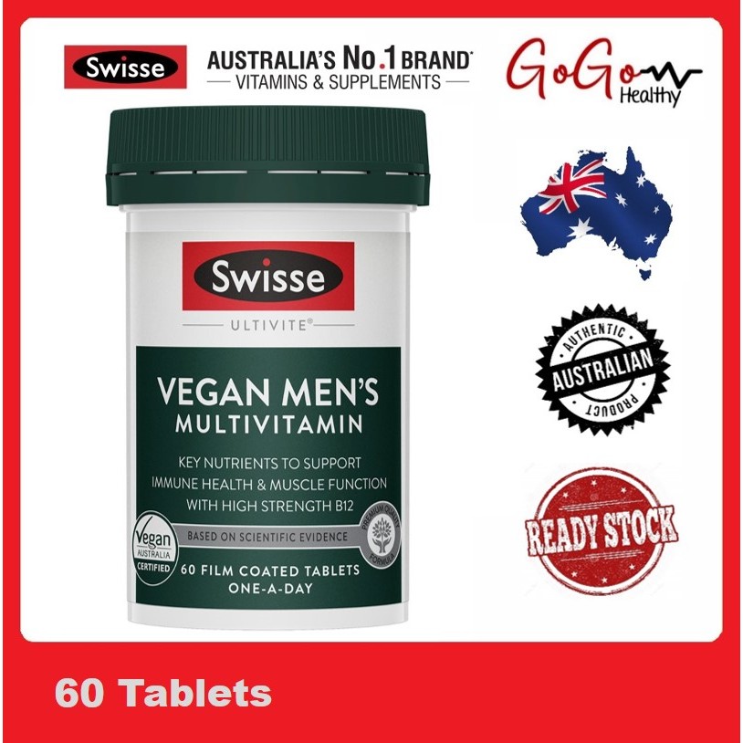 Swisse Ultivite Vegan Men's Multivitamin 60 Tablets (Expiry OCT 2026) | Shopee Malaysia