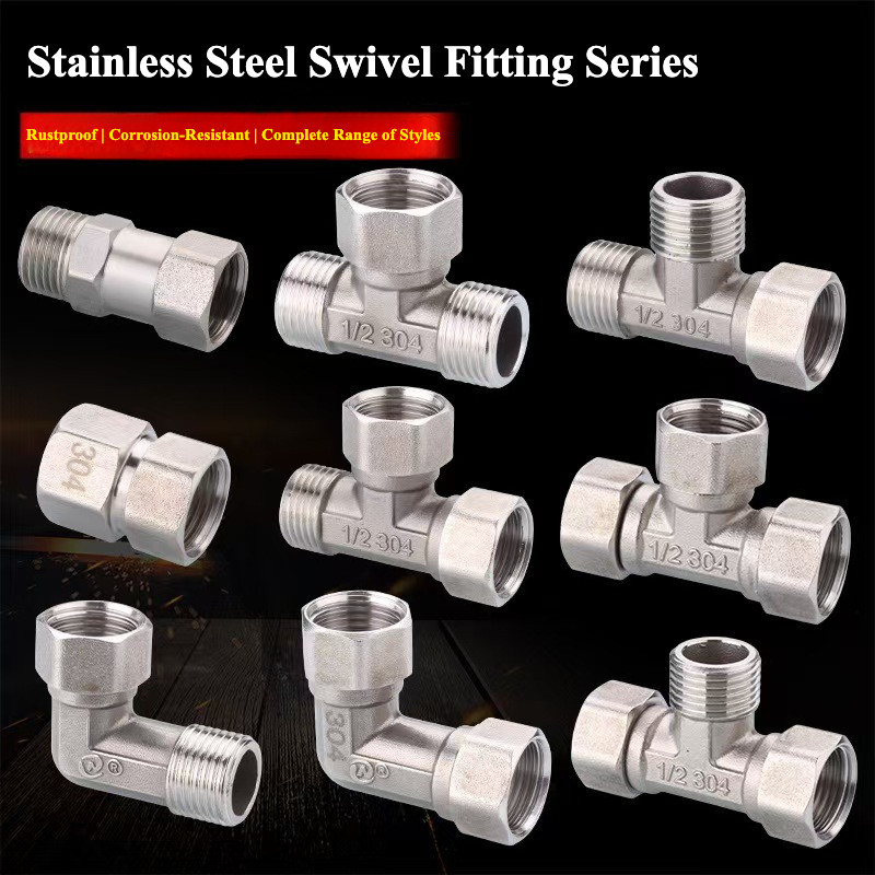 1/2" Stainless Steel Live Connection Socket Elbow Tee Union Fittings ...