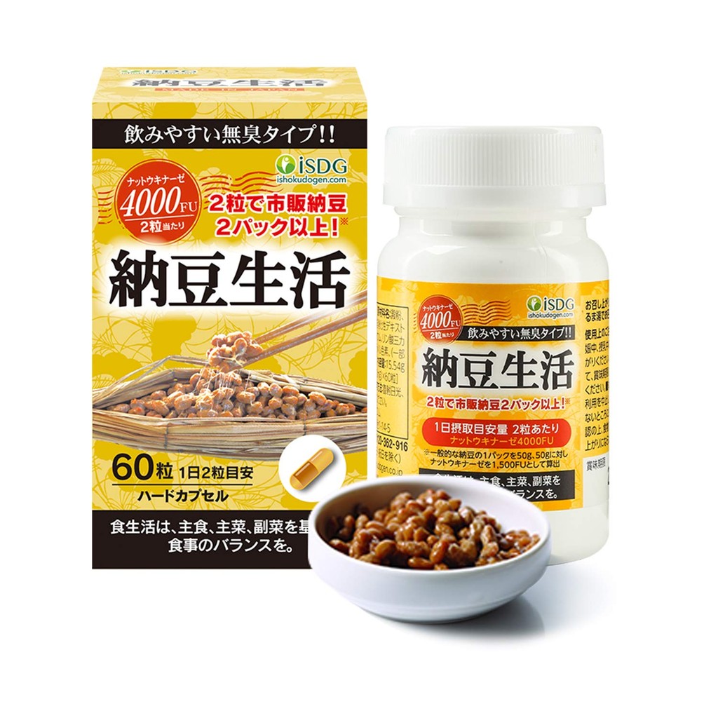 ISDG Natto Life Nattokinase 4000FU Natto Kinase Natto Bacteria Cultivation Extract 60 capsules ...