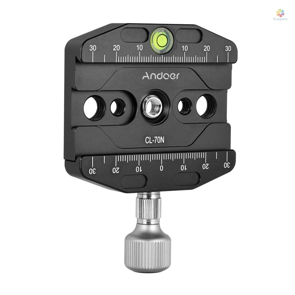 Andoer CL-70N 70mm Aluminum Alloy Quick Release QR Plate Clamp 3/8-inch ...