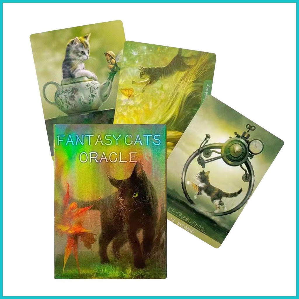 Colorful Tarot Cards Mysterious Fantasy Cats Oracle 23 Sheets Delicate ...