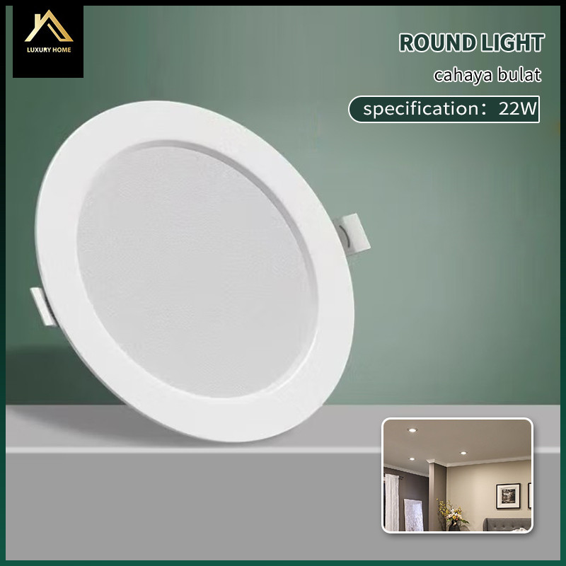 LED Downlight 22W Lampu Siling Rumah Round Down Light White Lights Home ...
