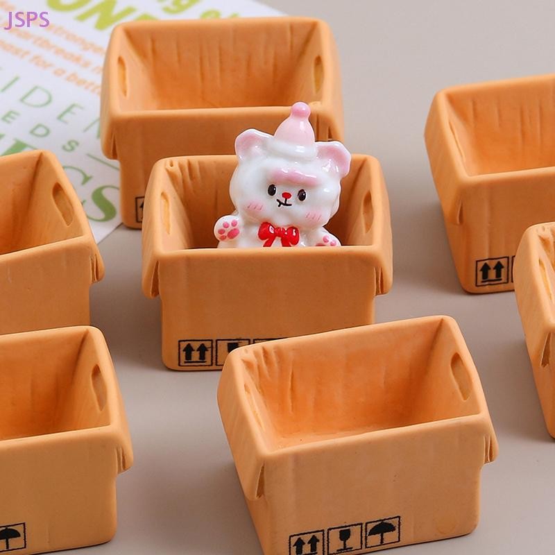 JSPS 3pcs Mini Carton Express Carton 1:12 Dollhouse Miniature Resin Box ...