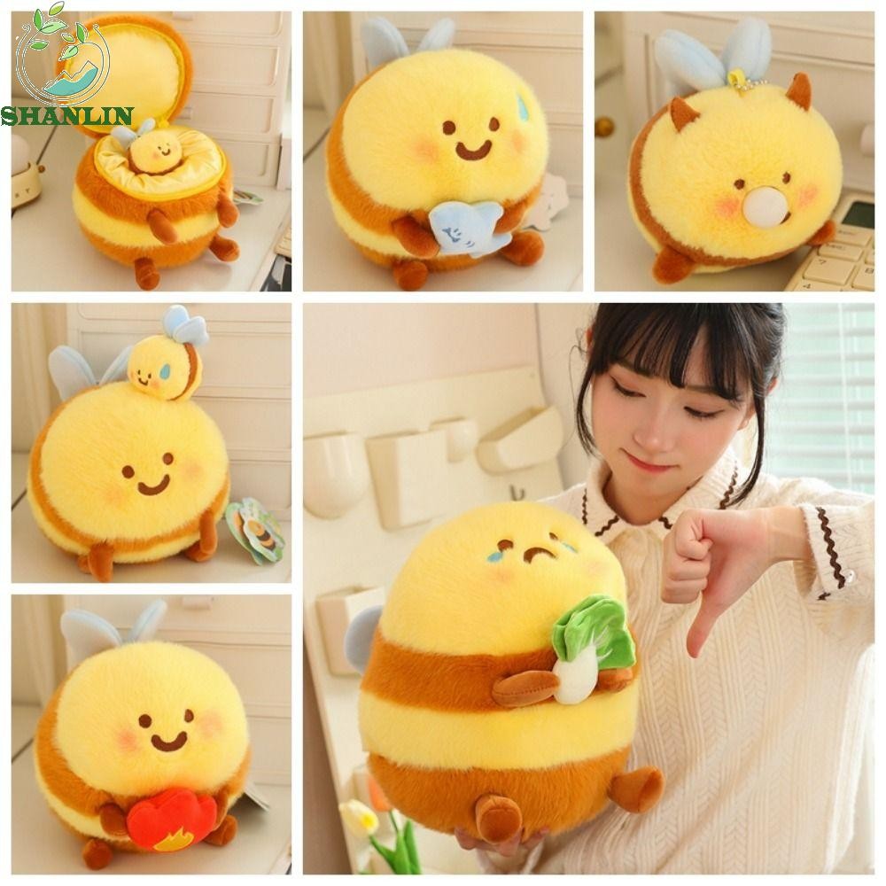 SHANLIN Bee Doll Plush Toy, Cartoon Shark Bee Bees Bear Plush Dolls ...