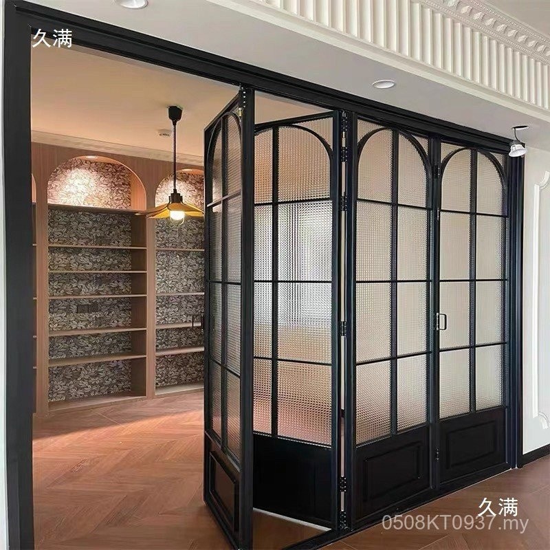 French Retro Foldable Sliding Door Tea House Chess Room Conference Room ...